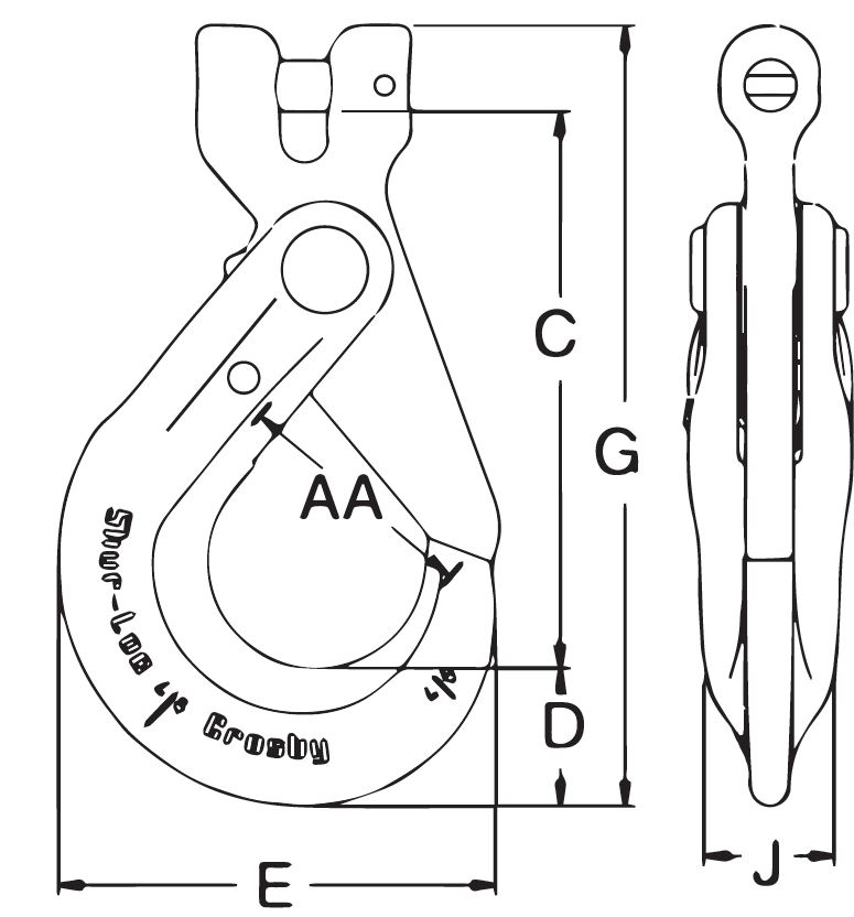Crochet à verrouillage à chape Crosby G100 - Prolev