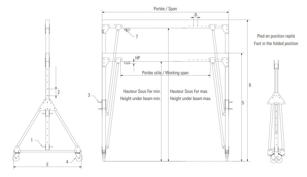 Portique d'atelier aluminium - Prolev